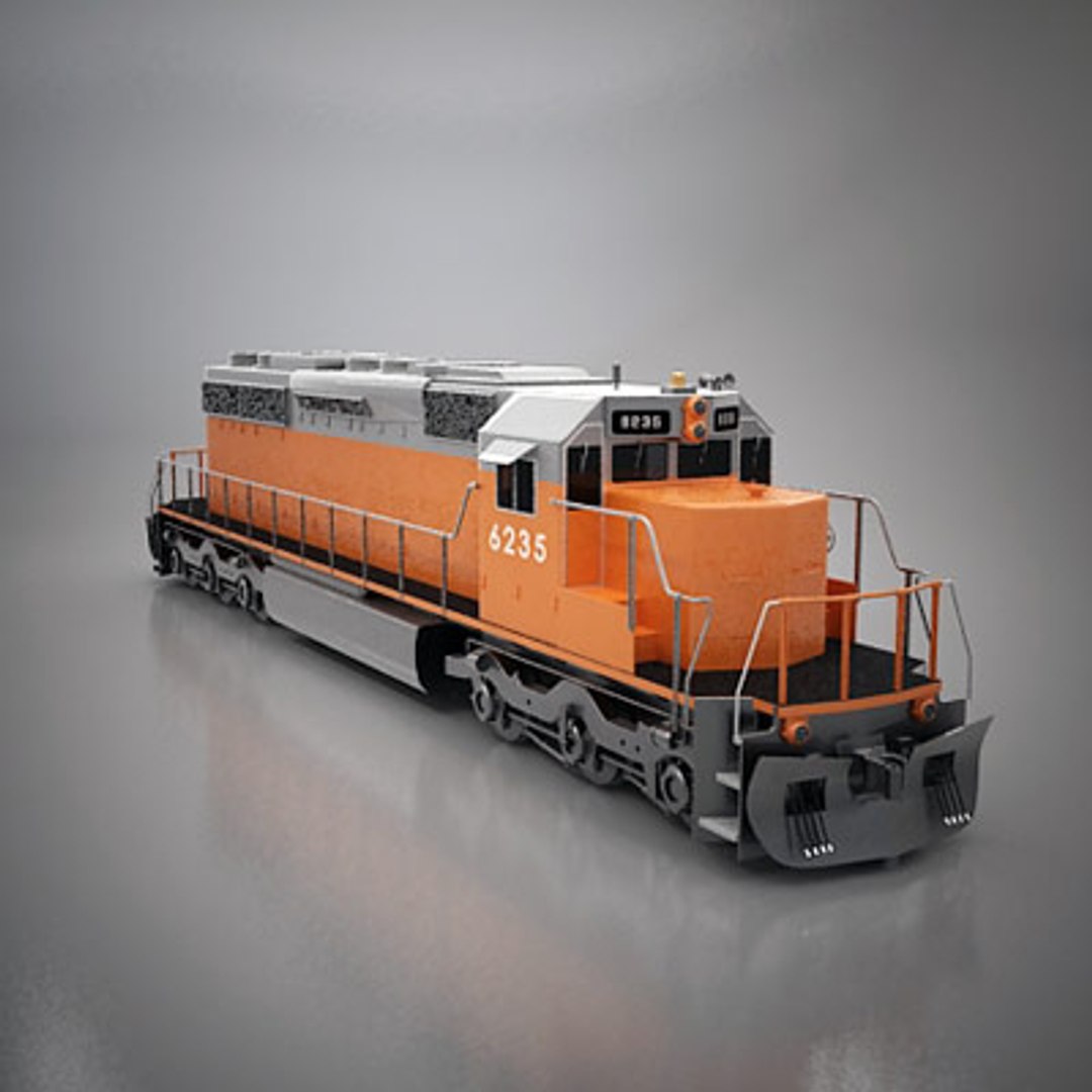 3d Sd40 Locomotive Model