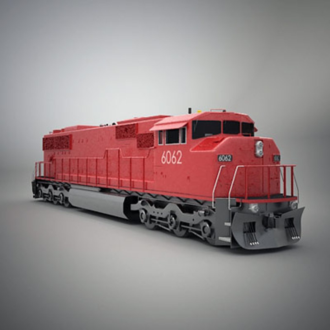 3d Sd40 Locomotive Model