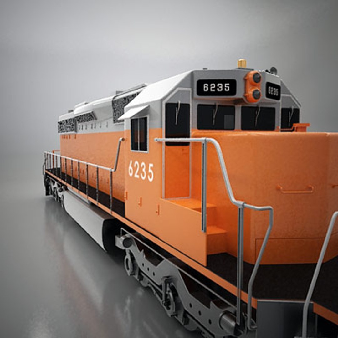 3d Sd40 Locomotive Model