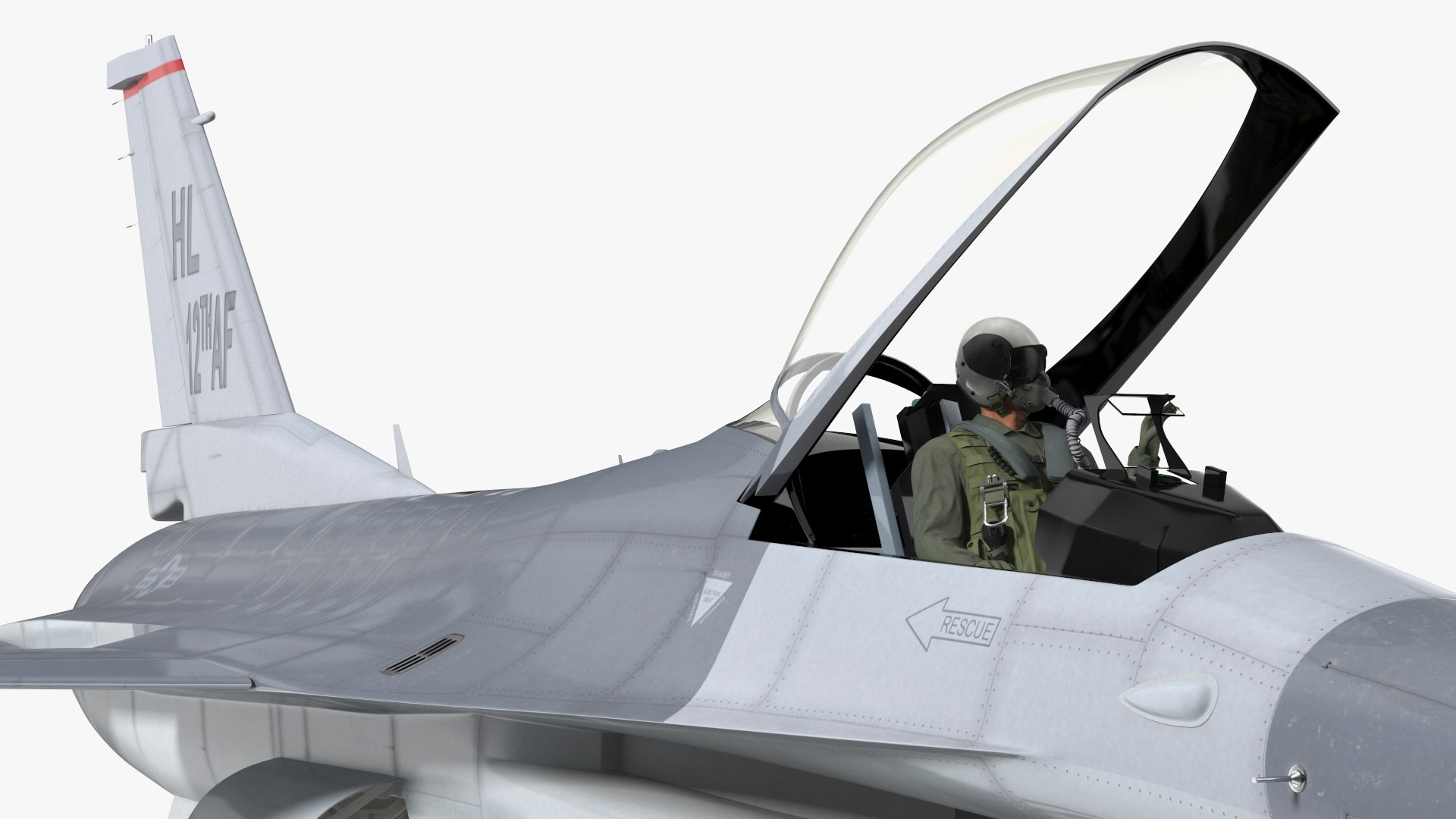 Fighter F 16 Fighting Falcon US Air Force With a Pilot Gesture Ok 3D ...