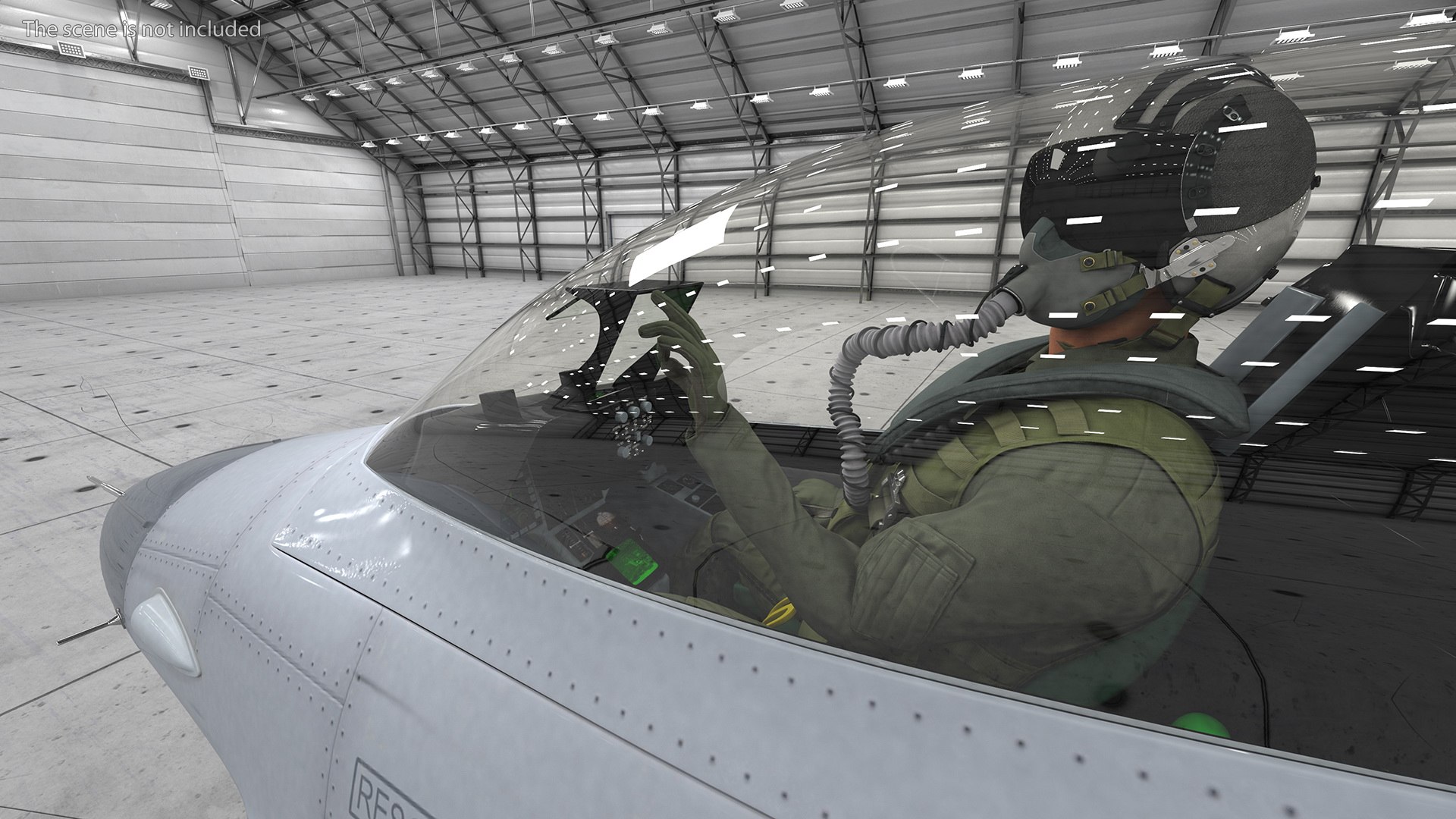 Fighter F 16 Fighting Falcon US Air Force With a Pilot Gesture Ok 3D ...