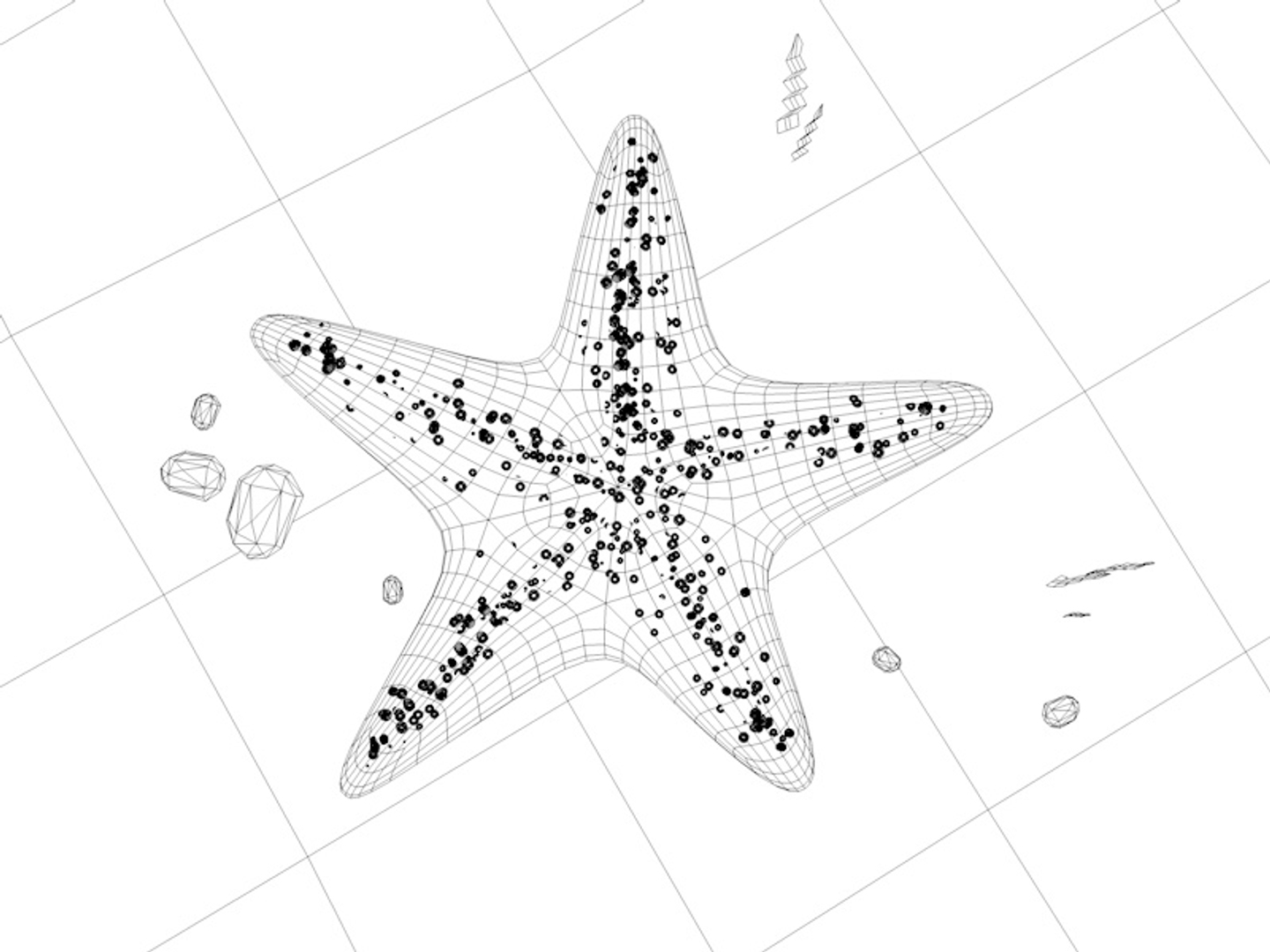 modelo 3d Ilustración de dibujos animados Low Poly Starfish gratis ...