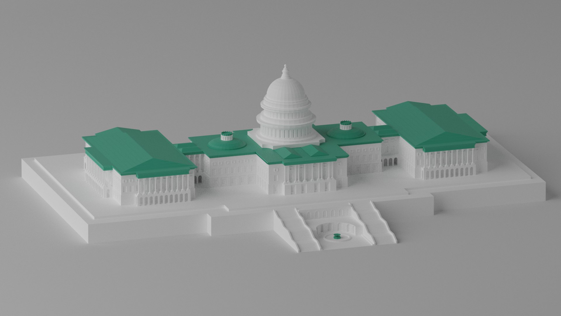 Cartoon United States Capitol Building 3D Model - TurboSquid 1967307