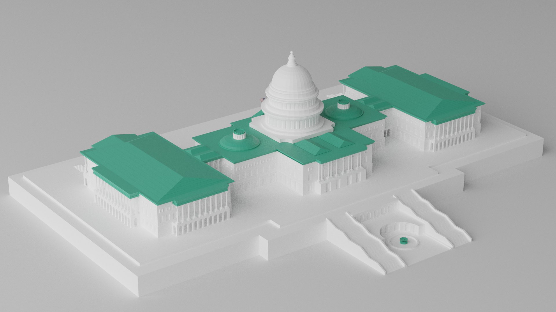 Cartoon United States Capitol Building 3D Model - TurboSquid 1967307