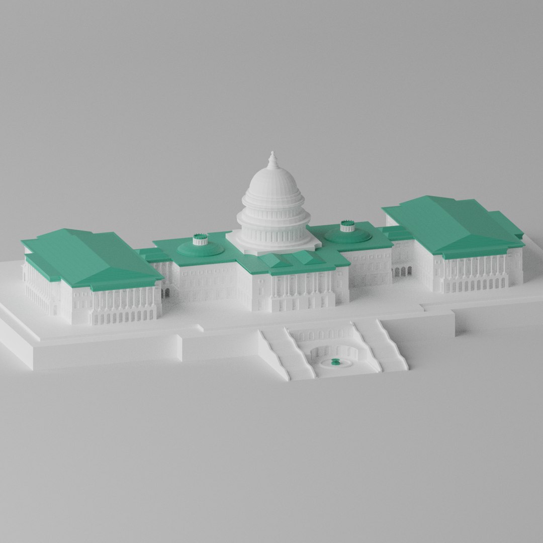 Cartoon United States Capitol Building 3D Model - TurboSquid 1967307