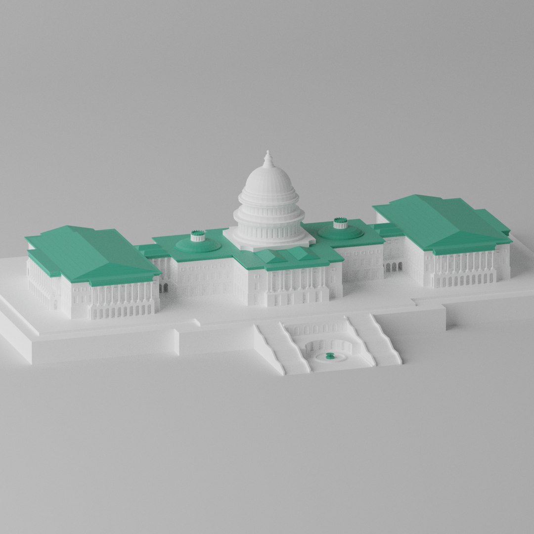 Cartoon United States Capitol Building 3D model - TurboSquid 1967307