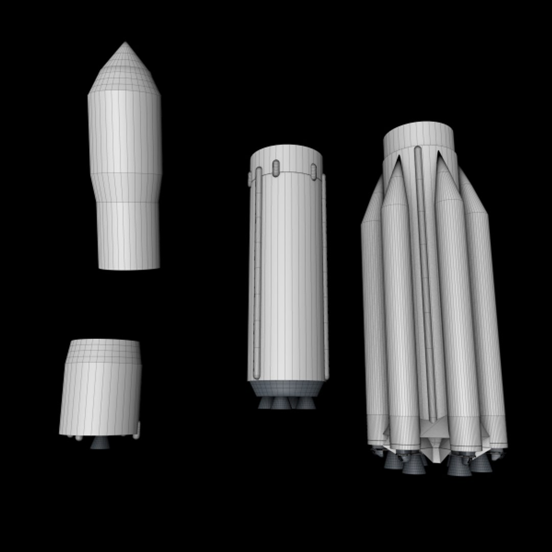 3d Model Proton Space Rocket