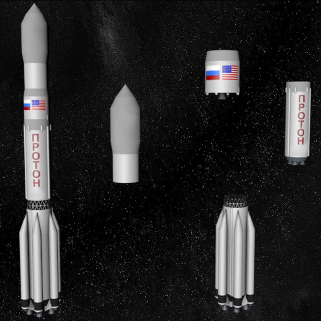3d Model Proton Space Rocket