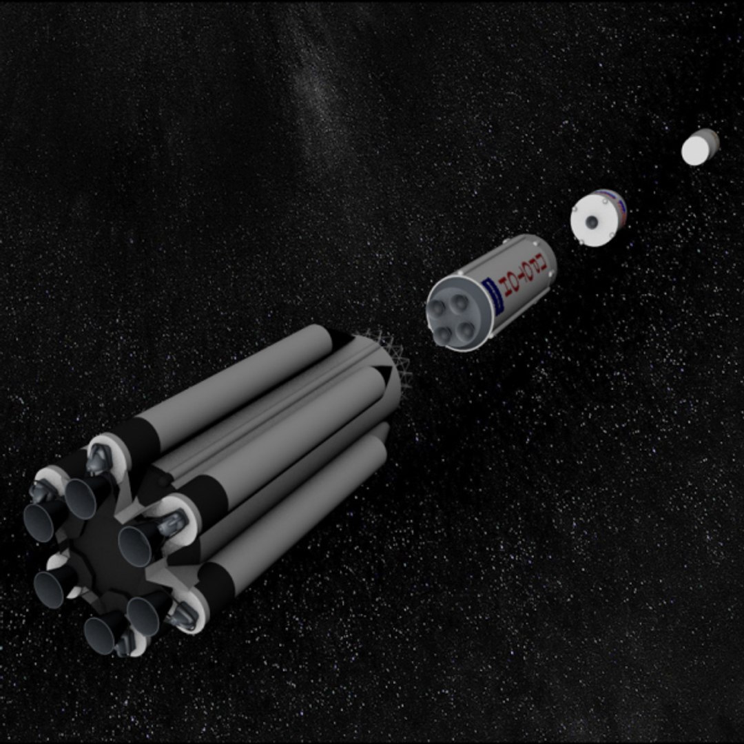 3d Model Proton Space Rocket
