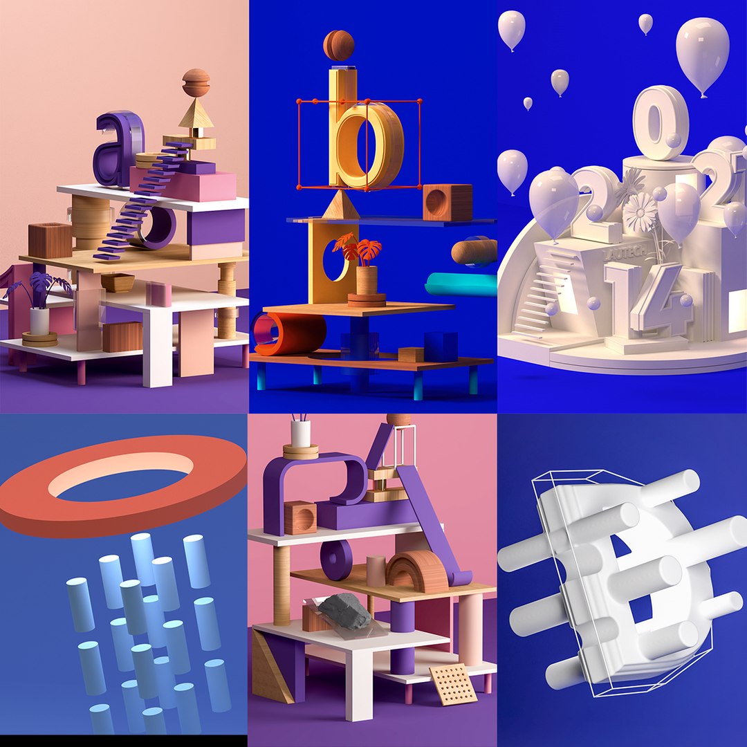 3D composition kitbash set 3D model 3D model - TurboSquid 2087062