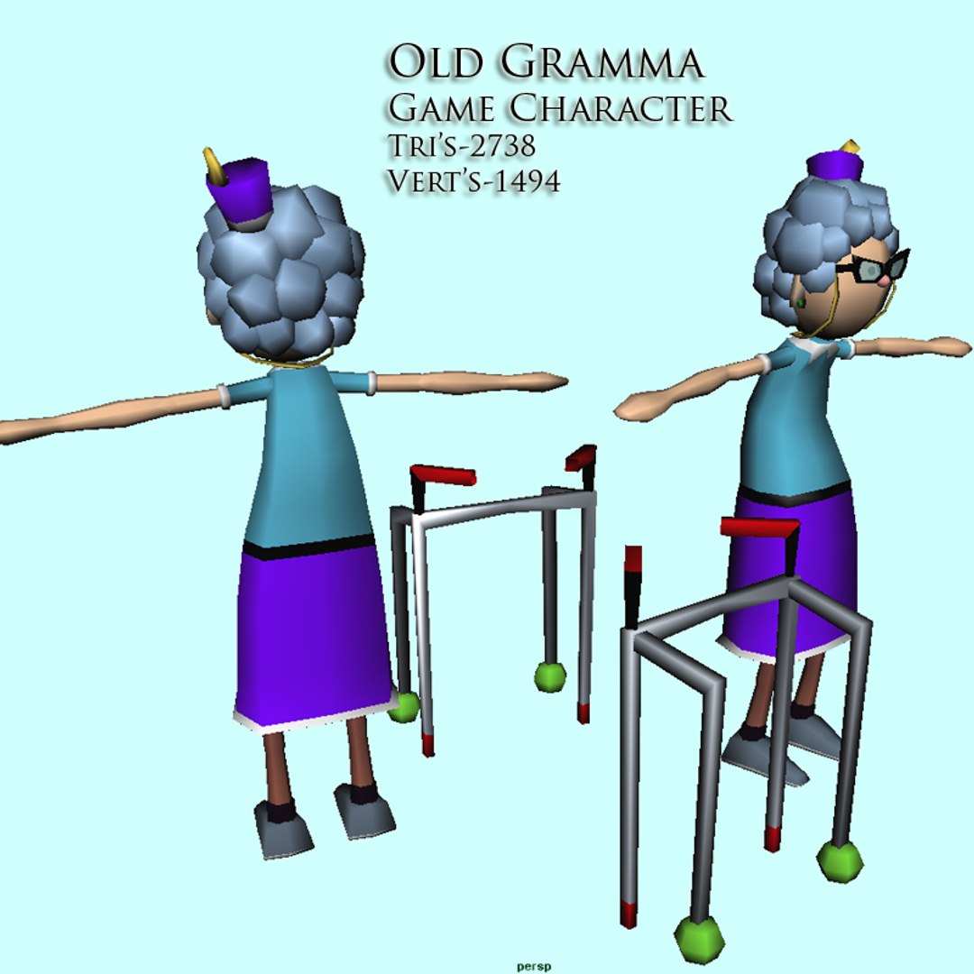 Old Lady Grandmother 3d Model