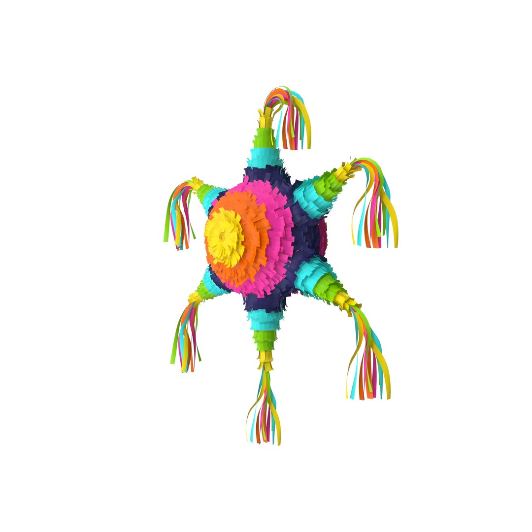 Traditional Multi Colored Mexican Party Pinata Star 3D Model ...