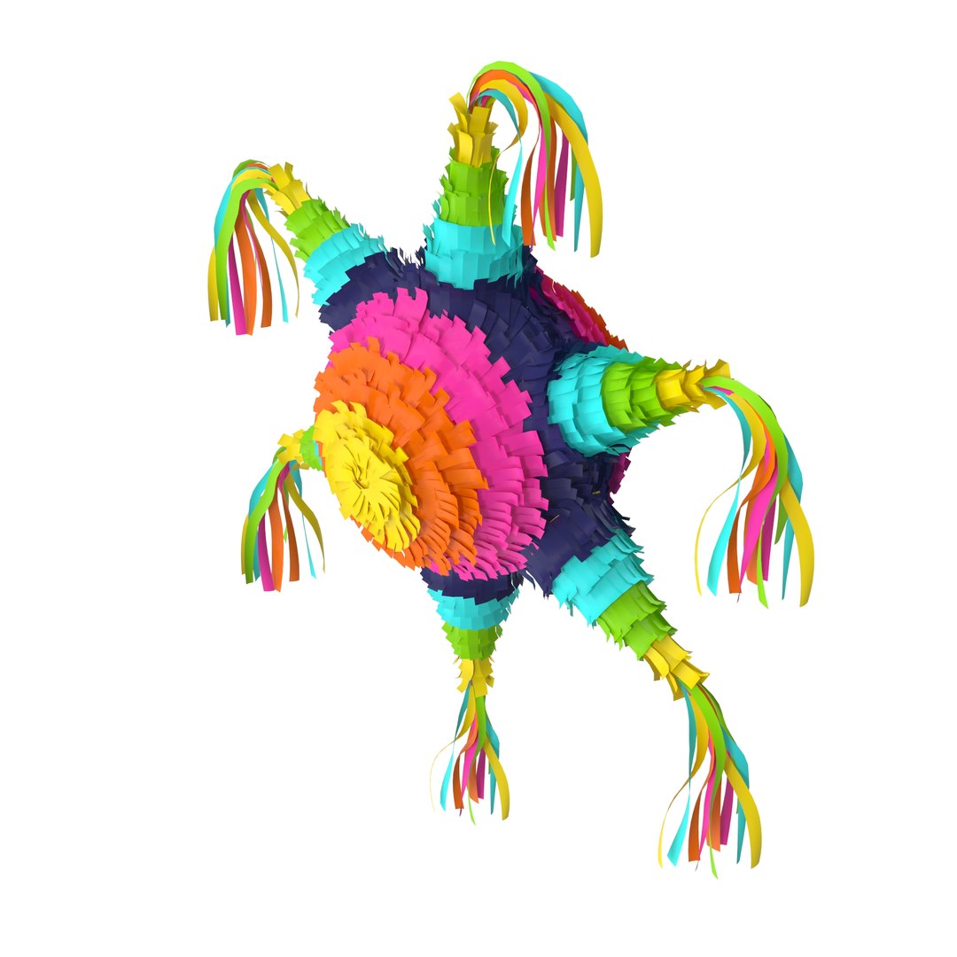 Traditional Multi Colored Mexican Party Pinata Star 3D Model ...