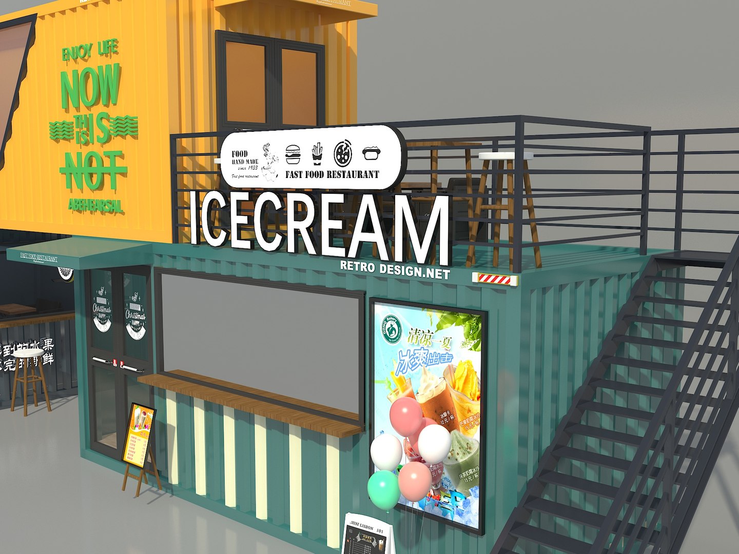 Container Food Store 3D Model - TurboSquid 2113458