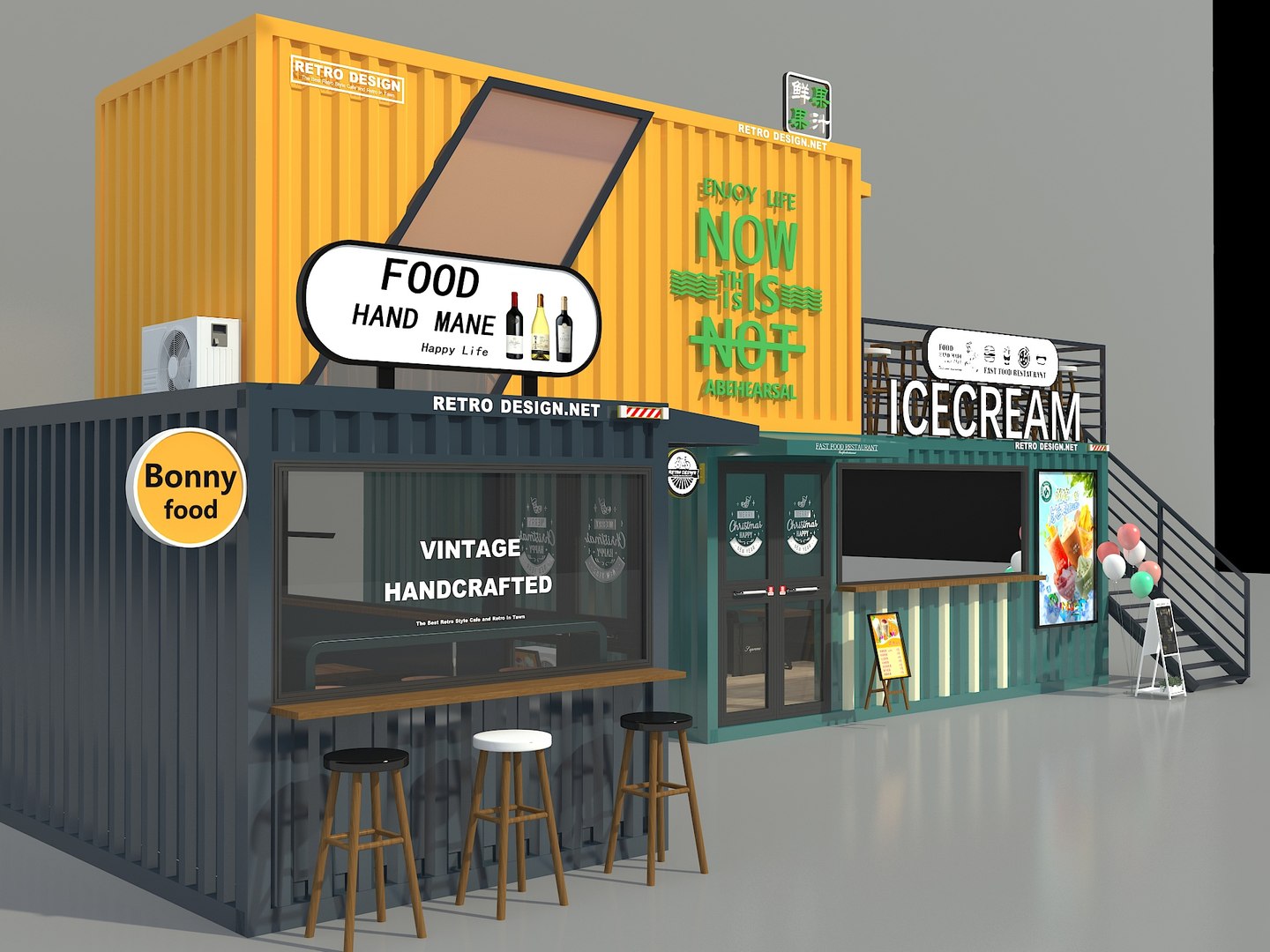 Container Food Store 3D Model - TurboSquid 2113458