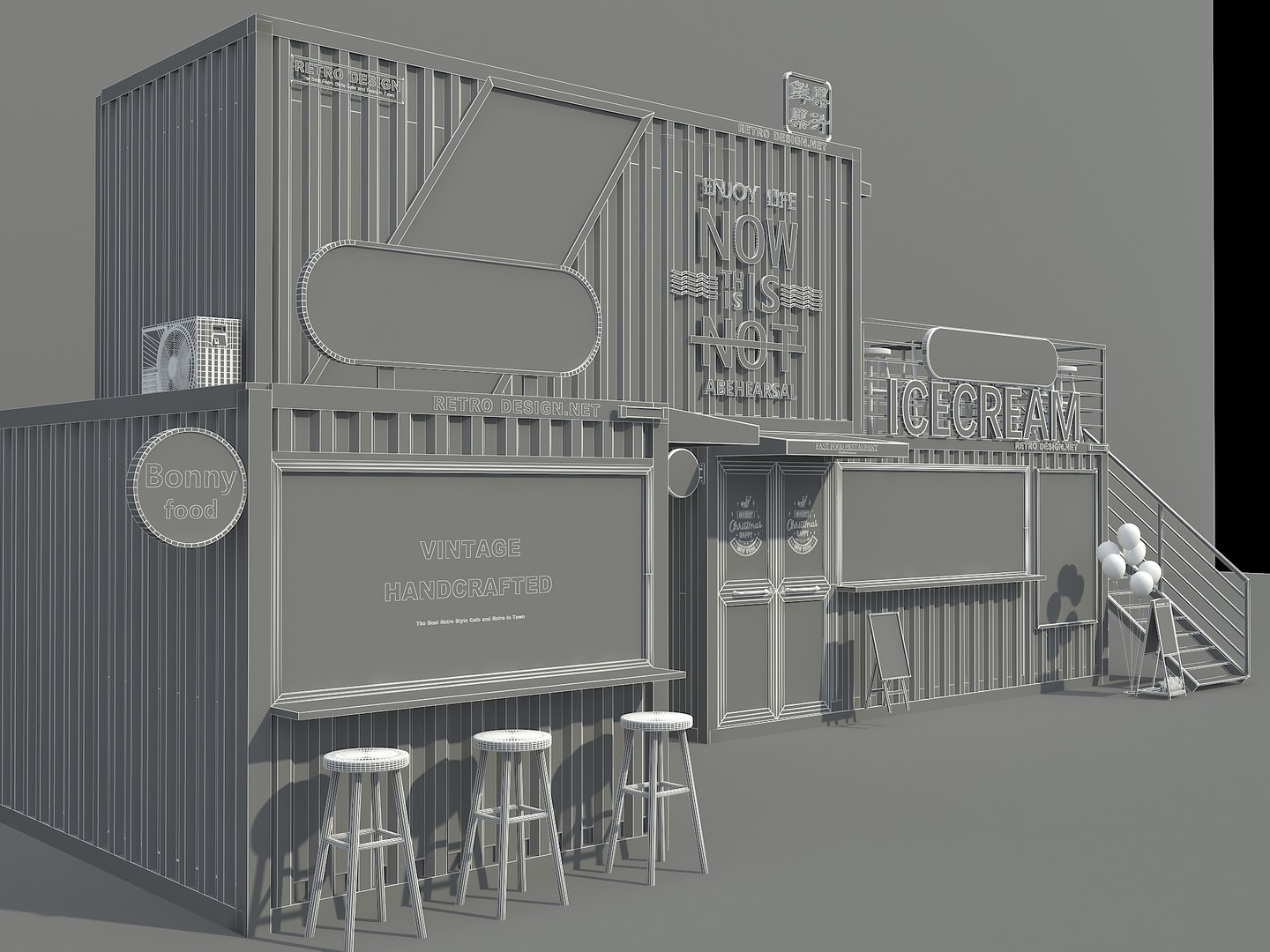 Container Food Store 3D Model - TurboSquid 2113458