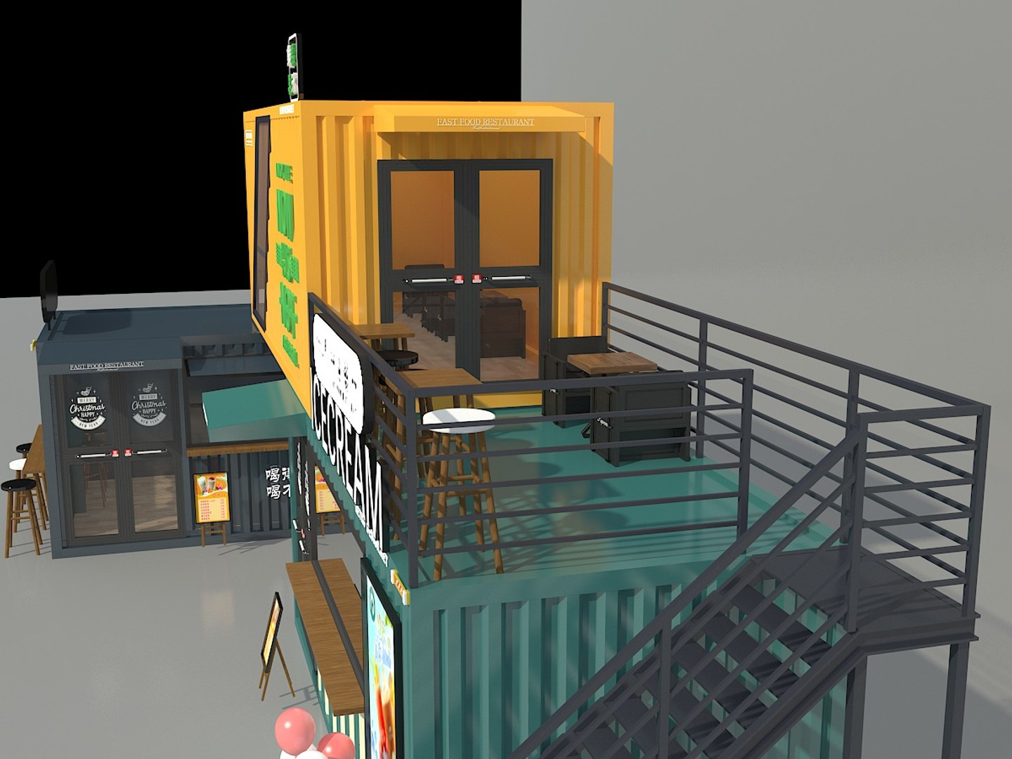 Container Food Store 3D Model - TurboSquid 2113458
