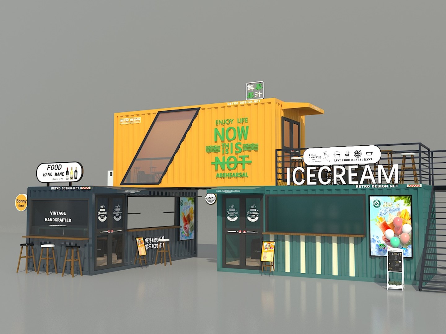 Container Food Store 3D Model - TurboSquid 2113458
