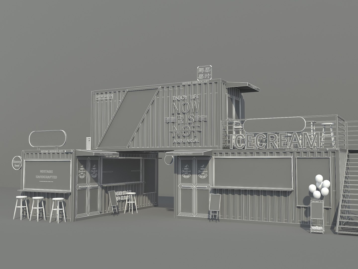 Container Food Store 3D Model - TurboSquid 2113458