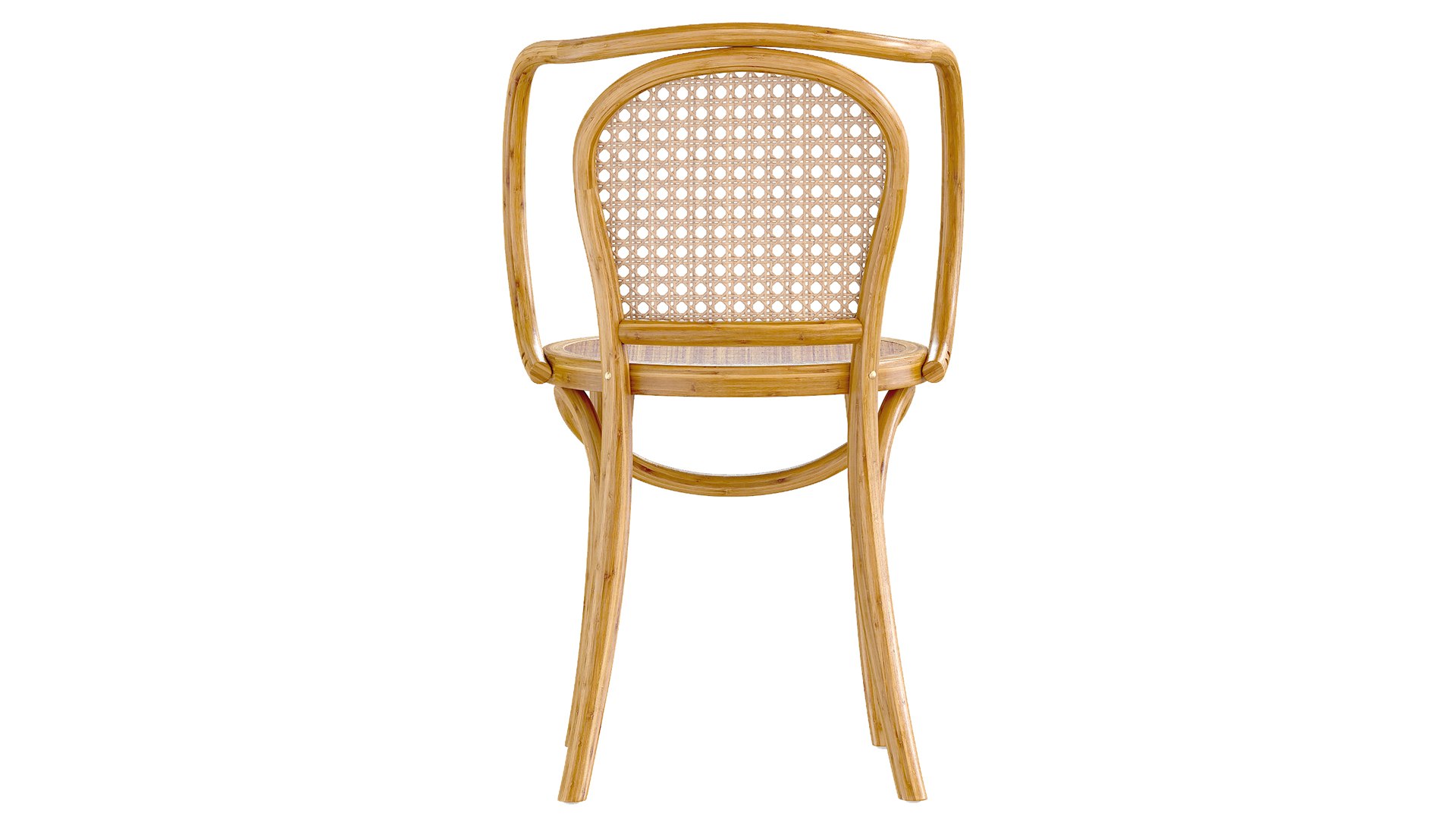 3D model Wooden Round Chair With Rattan - TurboSquid 1919993