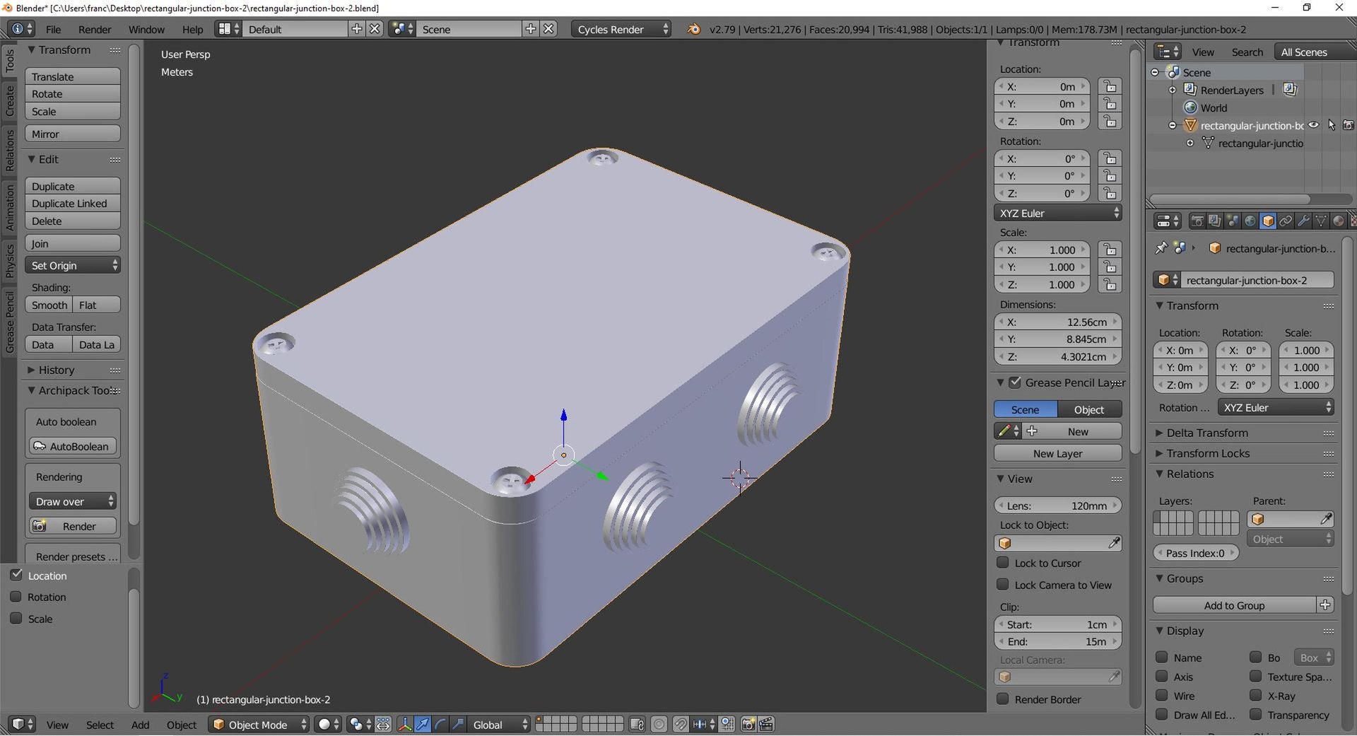 Rectangular Junction Box 2 3D Model - TurboSquid 1863413