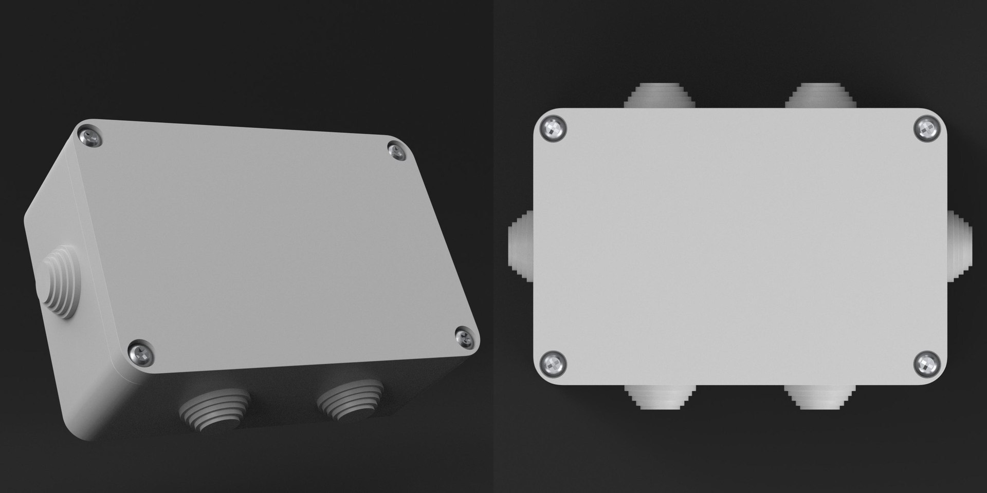 Rectangular Junction Box 2 3D Model - TurboSquid 1863413