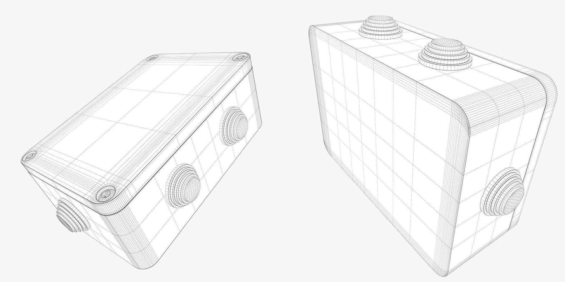 Rectangular Junction Box 2 3D Model - TurboSquid 1863413