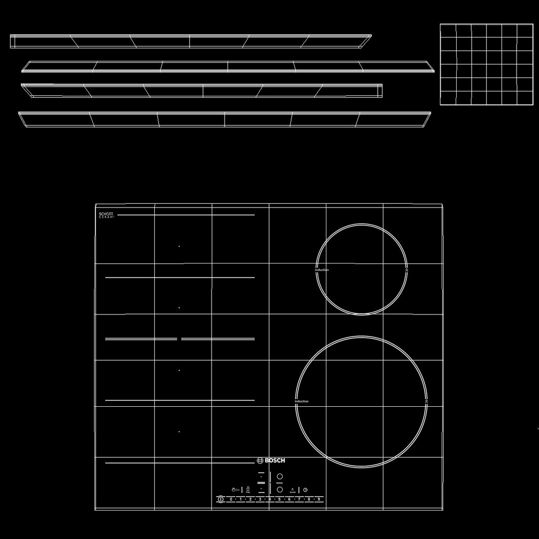 3D Bosch Induction Hob - TurboSquid 1307577