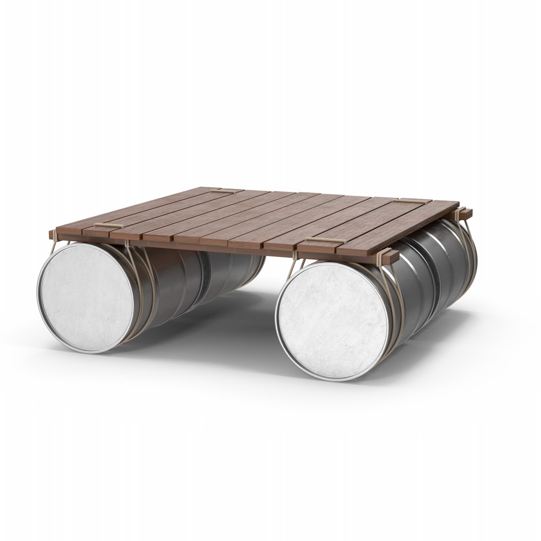 3D Raft Dark Wood - TurboSquid 2244897