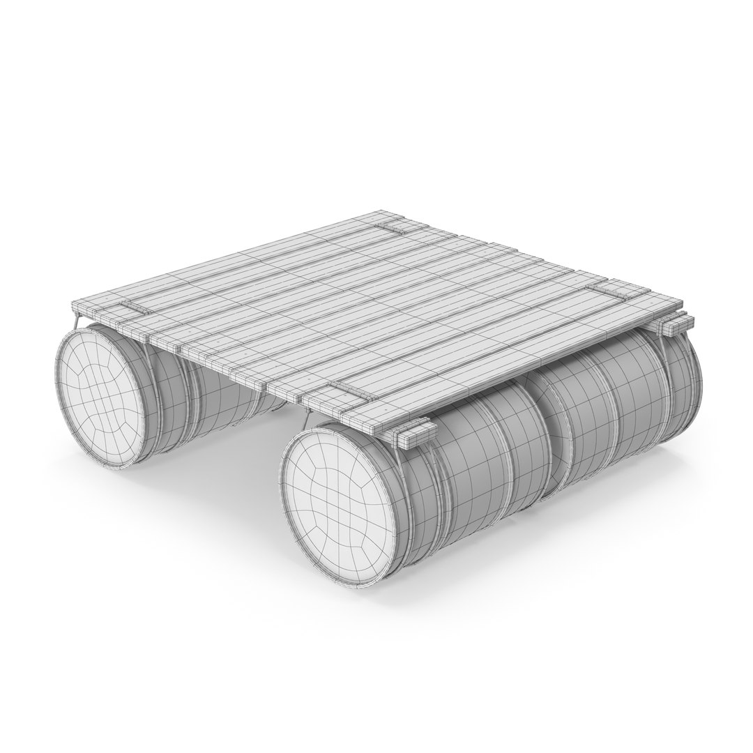 3D Raft Dark Wood - TurboSquid 2244897