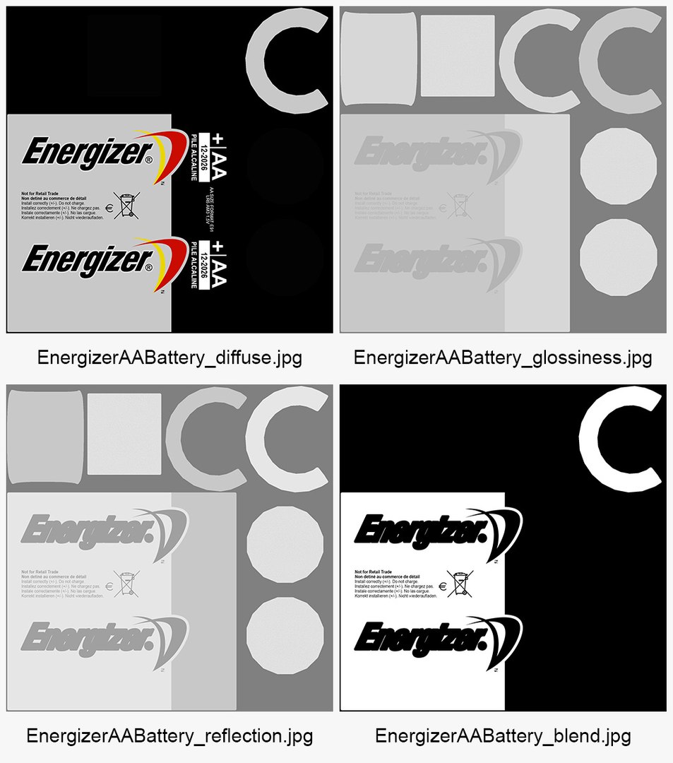 3D aa battery energizer - TurboSquid 1282099