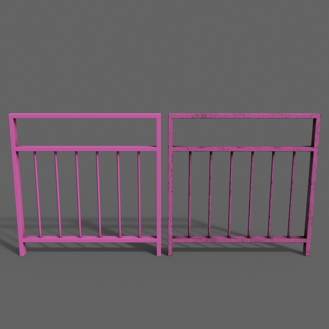 PBR Pedestrian Guard Rail Pink V4 model - TurboSquid 1867141