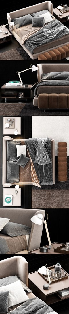 3D Minotti Creed Bed - TurboSquid 1591682