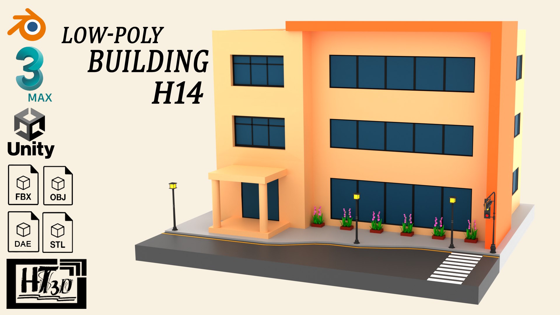 3D model Low poly Building H14 - TurboSquid 2132927