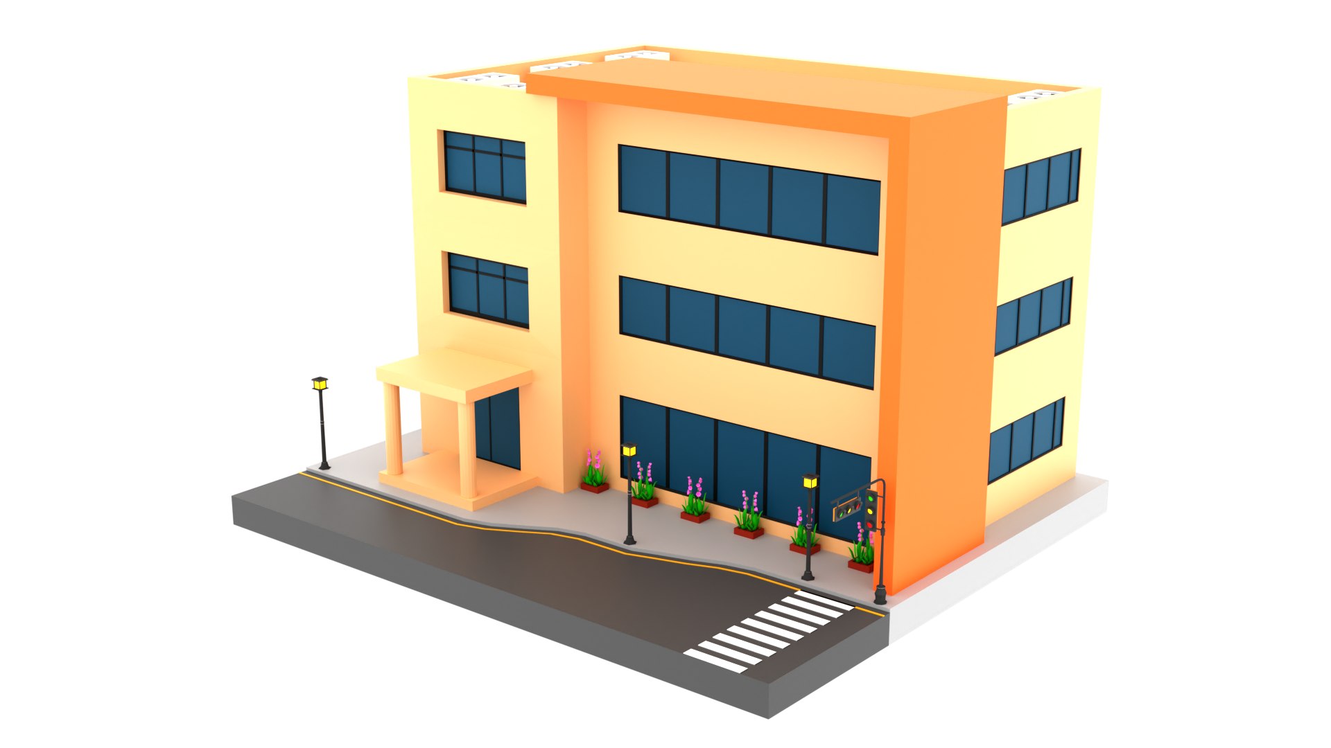 3D Model Low Poly Building H14 - TurboSquid 2132927