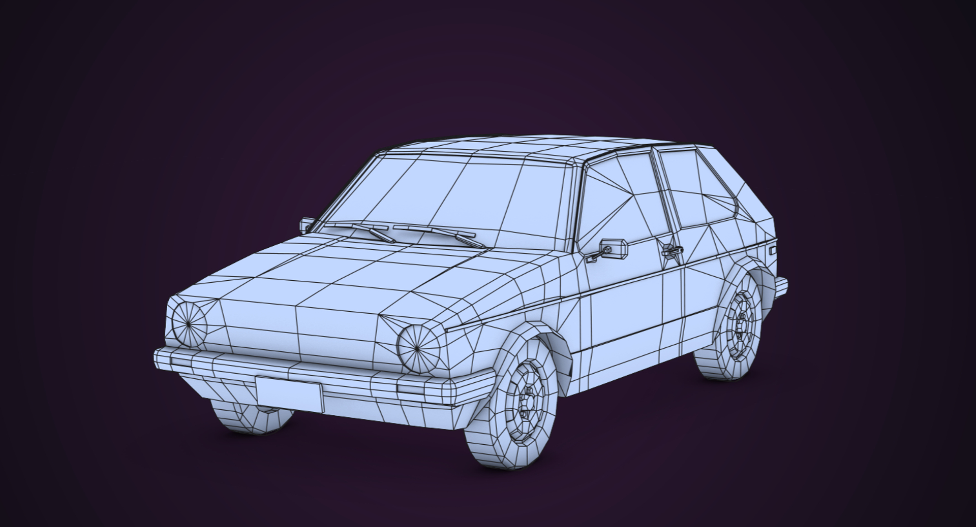 3d 14 1 low-poly car model