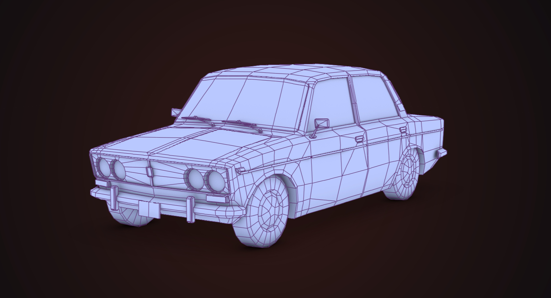 3d 14 1 low-poly car model
