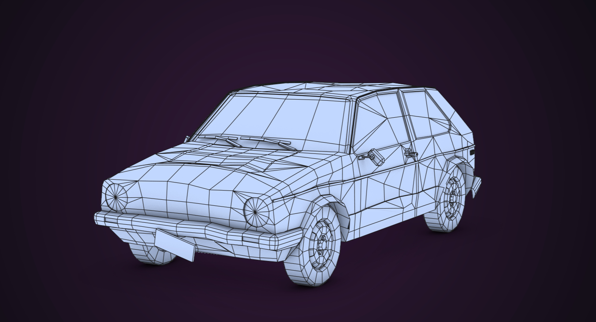 3d 14 1 low-poly car model