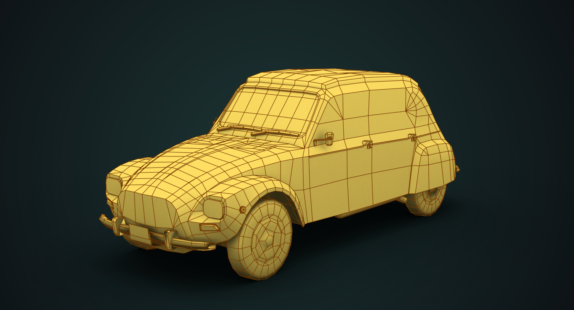 3d 14 1 low-poly car model