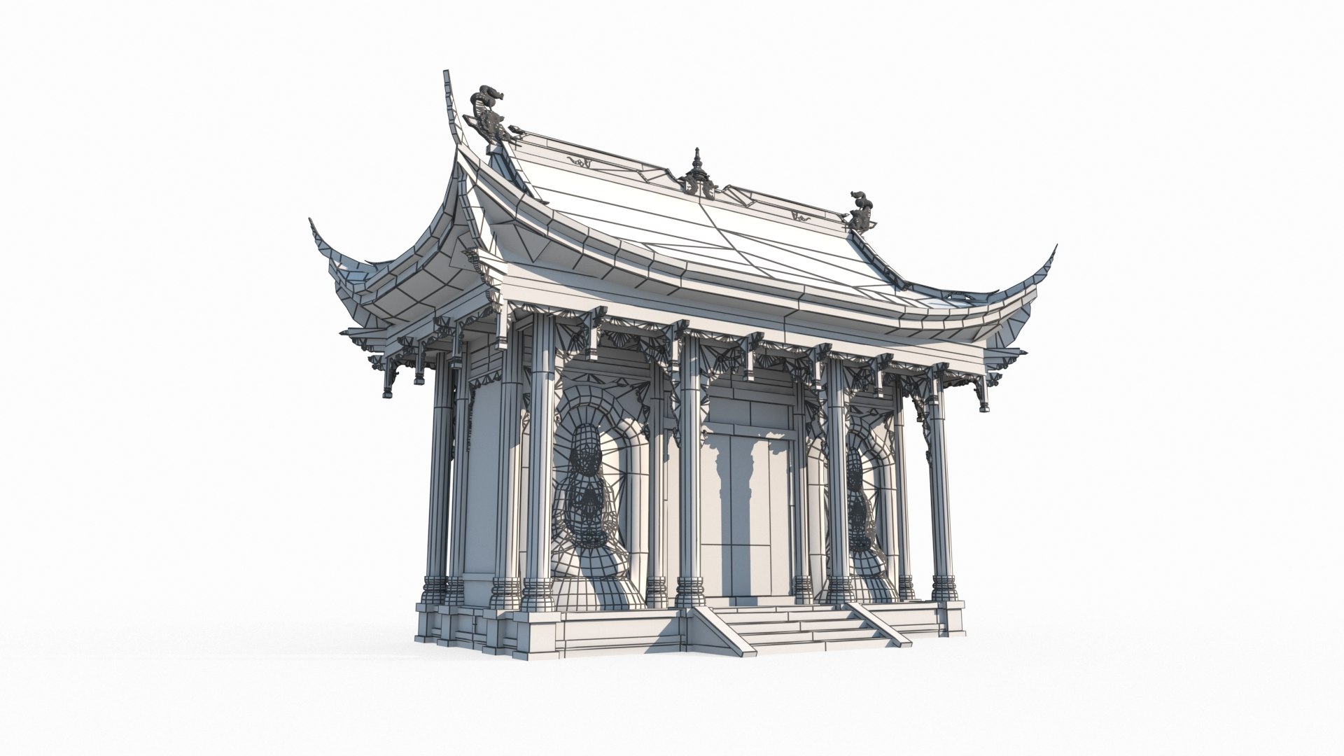 Ancient Buddhist Architecture In Asia Model - TurboSquid 2068284