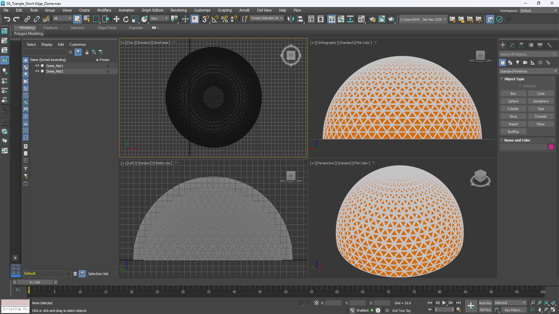 3D Parametric Triangle Pattern Dome - TurboSquid 2414542