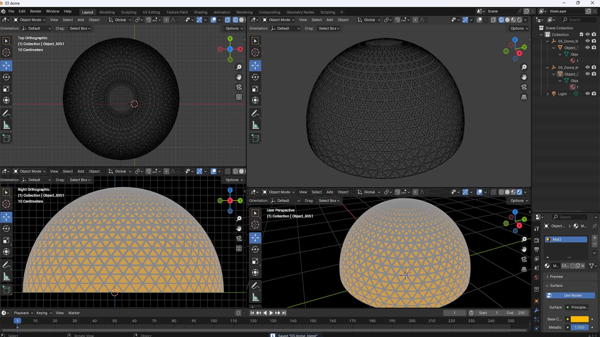 3D Parametric Triangle Pattern Dome - TurboSquid 2414542