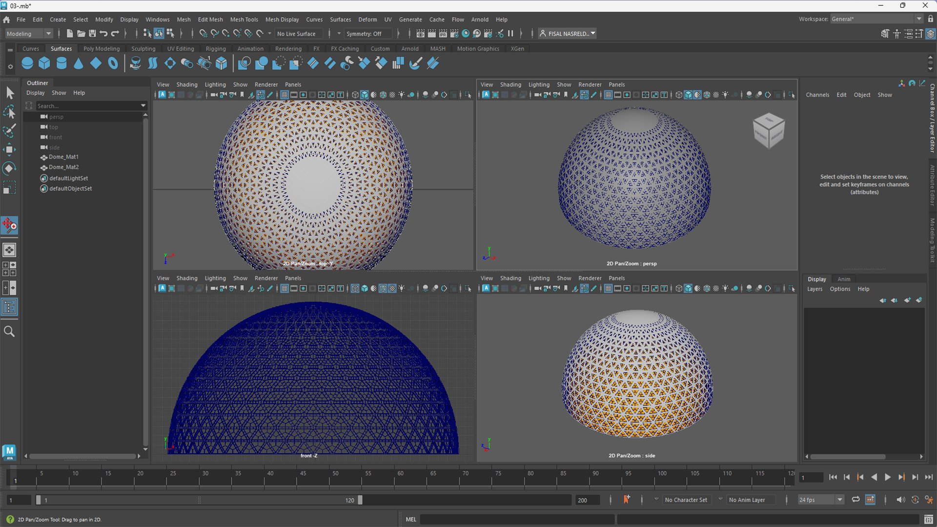 3D Parametric Triangle Pattern Dome - TurboSquid 2414542