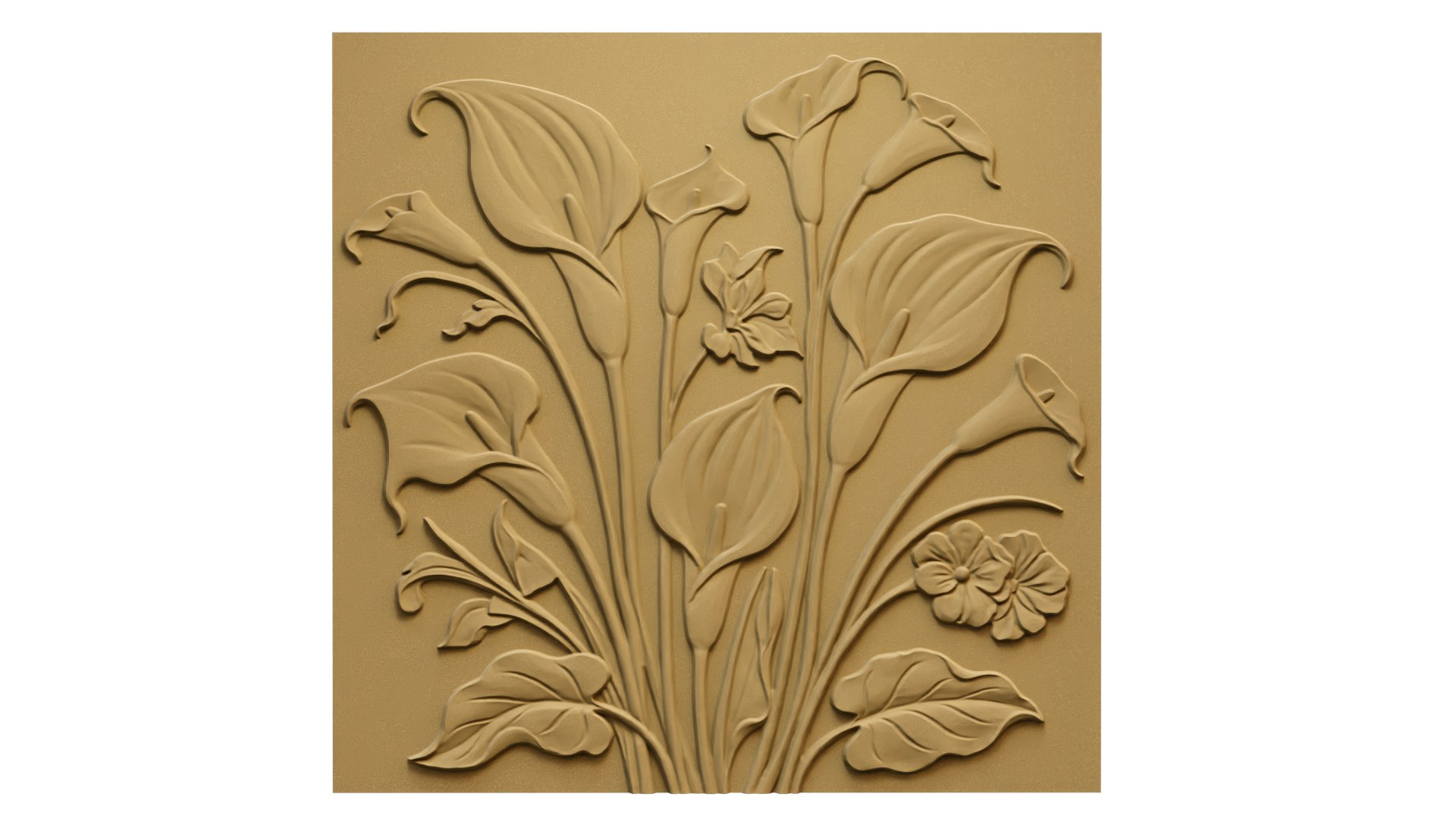 Calla Lily Relief Panel Wall Decor Set STL Mural CNC 372 Model ...