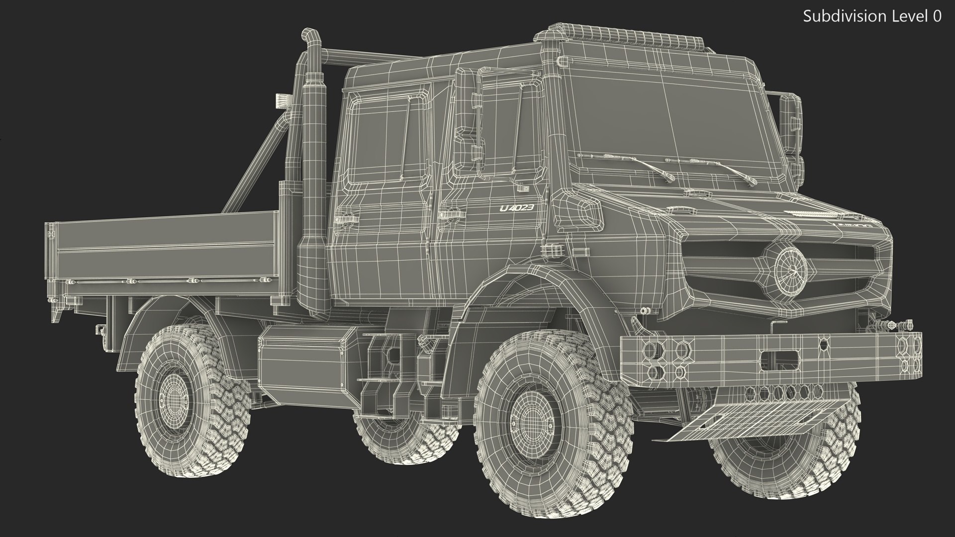 Mercedes Benz Unimog 4023 Off Road Vehicle Simple Interior 3D model ...