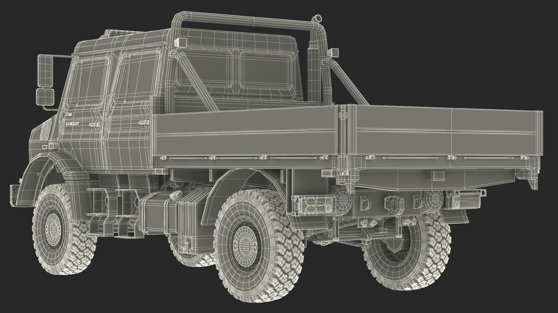 Mercedes Benz Unimog 4023 Off Road Vehicle Simple Interior 3D model ...