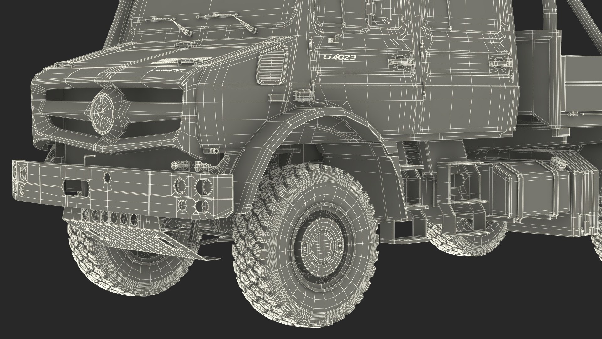 Mercedes Benz Unimog 4023 Off Road Vehicle Simple Interior 3D model ...