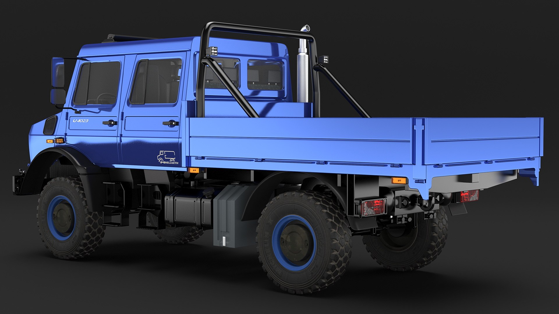 Mercedes Benz Unimog 4023 Off Road Vehicle Simple Interior 3D model ...
