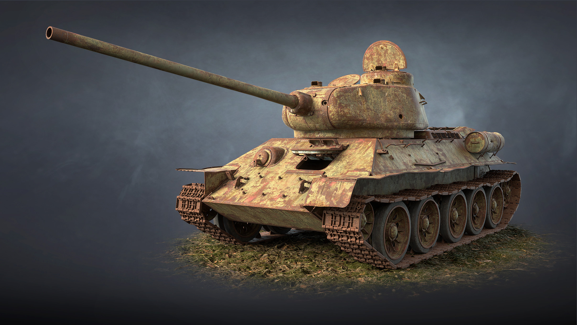Tank T-34-85 Rusted 3D model - TurboSquid 1840014