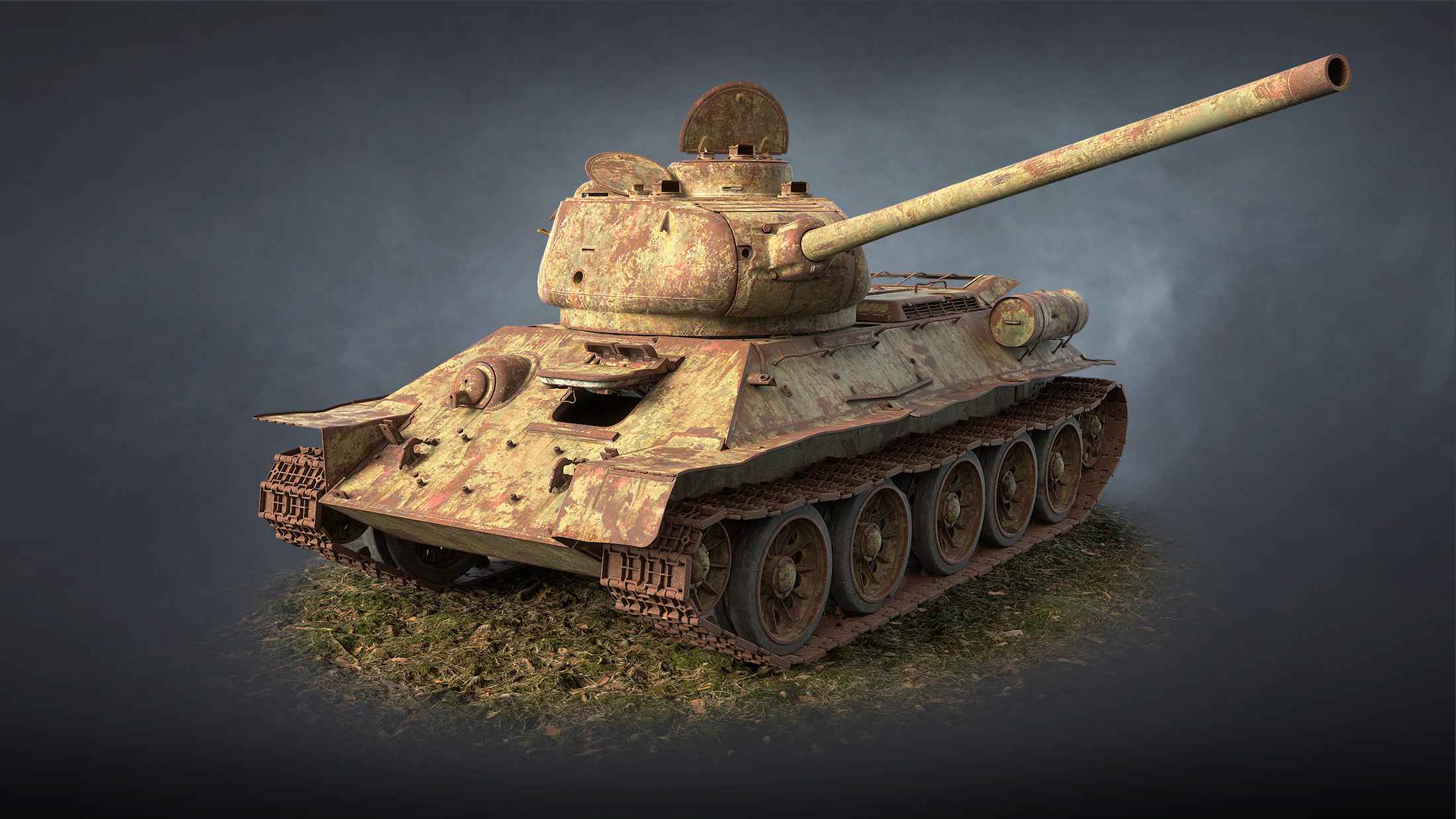 Tank T-34-85 Rusted 3D model - TurboSquid 1840014